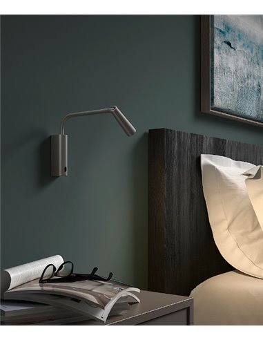 Aplique de pared Gamma Extend – LedsC4 – Lámpara de lectura en 4 colores, LED 2700K, Foco orientable