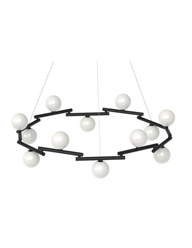 Zen pendant light - Pujol - Round ball light, Black finish, 3 sizes