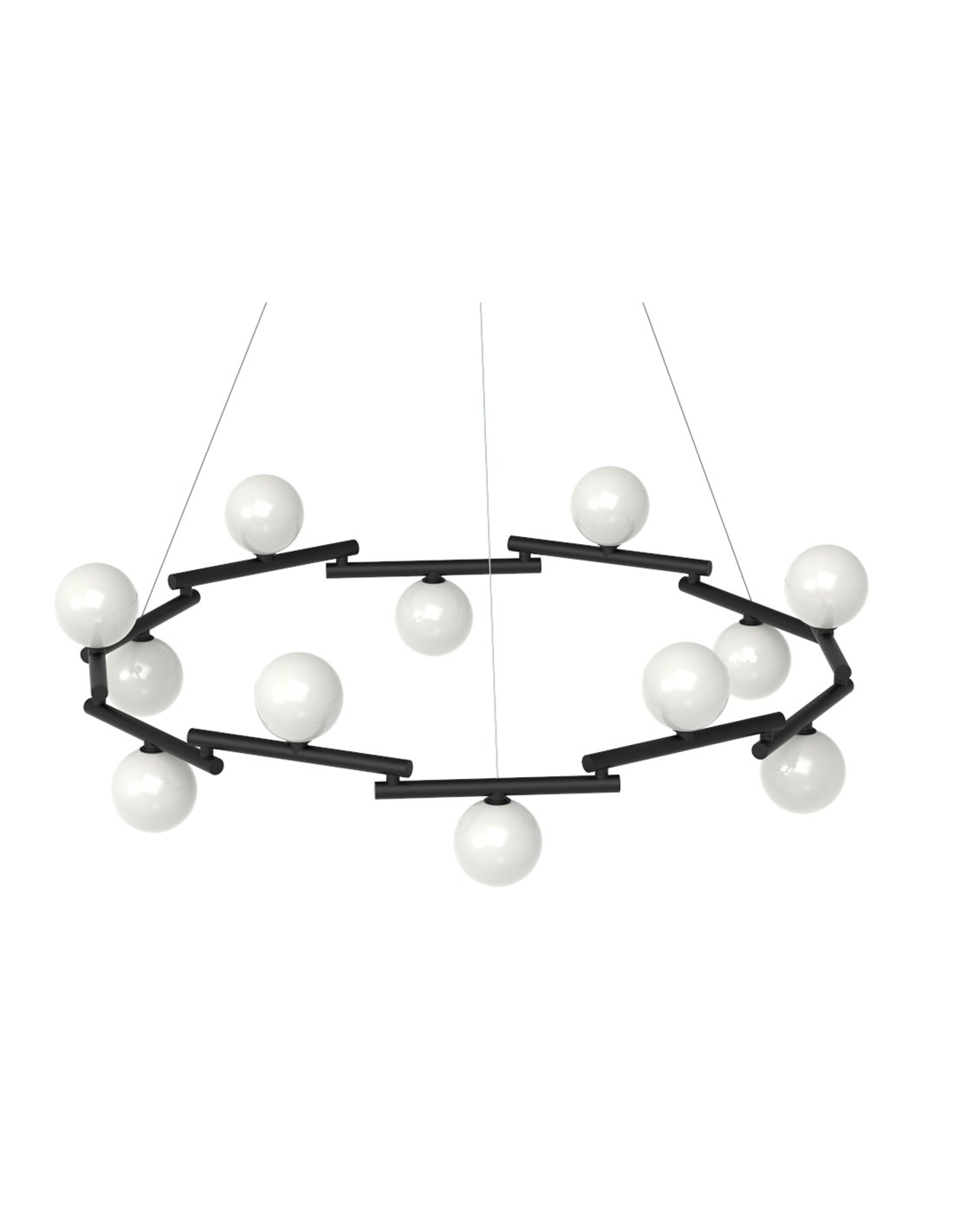 Zen pendant light - Pujol - Round ball light, Black finish, 3 sizes