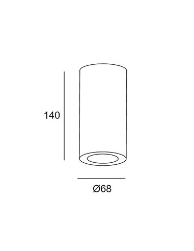 Pipe ceiling spotlight - LedsC4 - Cylindrical light in 3 colours, 1xGU10