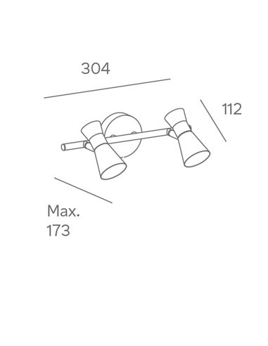 Eufo ceiling/wall light - FORLIGHT - Adjustable direct lighting, 2 lights