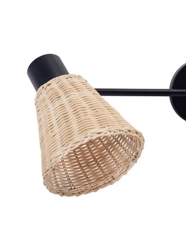 Nature wall light - FORLIGHT - 4 adjustable rattan lampshades