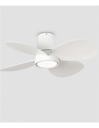 Klover ceiling fan with light - Faro - White LED fan